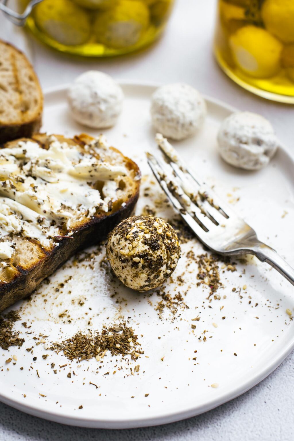Garlic and Herb Labneh Balls in Olive Oil - Non-Guilty Pleasures