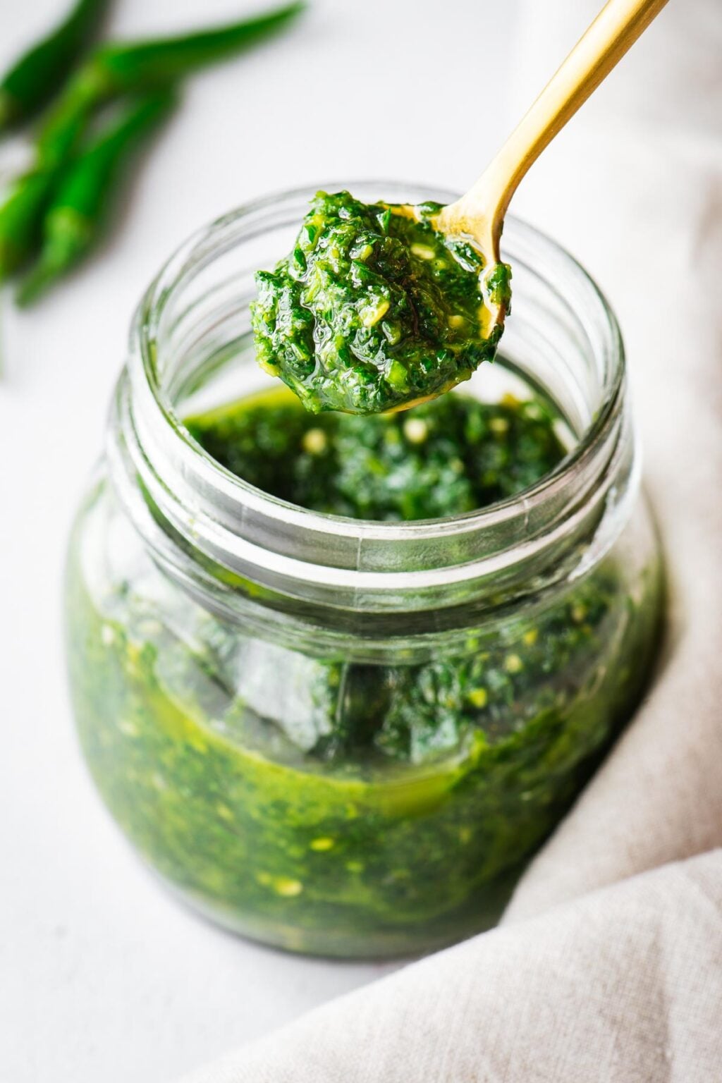 Zhoug Sauce (Spicy Cilantro Skhug) - Non-Guilty Pleasures