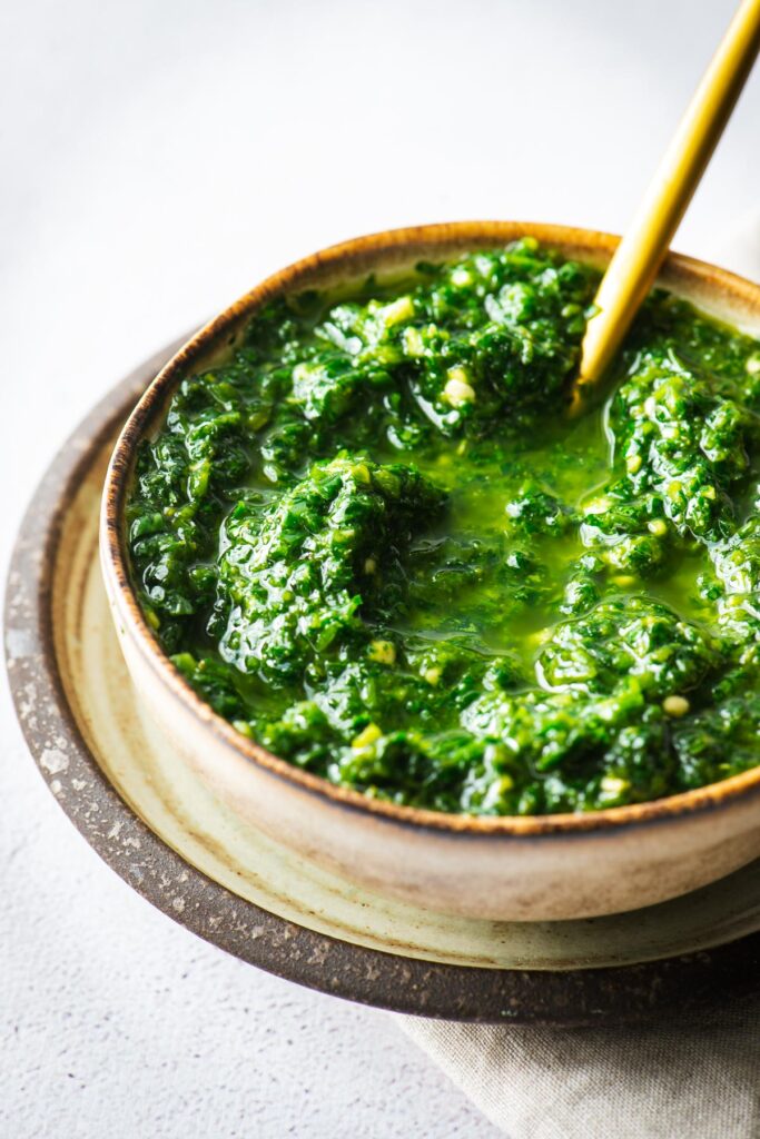 Zhoug Sauce (Spicy Cilantro Skhug) - Non-Guilty Pleasures